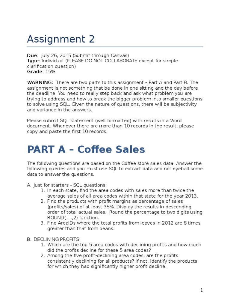 Assignment 2 - SQL-final | PDF | Business Economics | Business