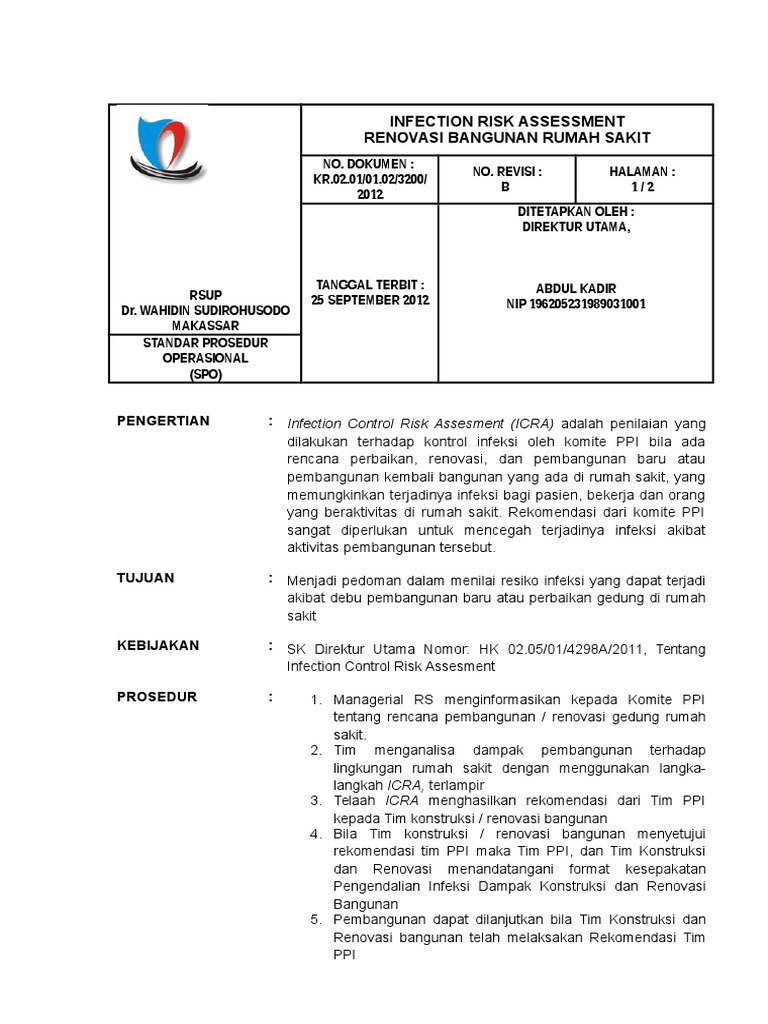SPO ICRA Renov. Bangunan RS | PDF
