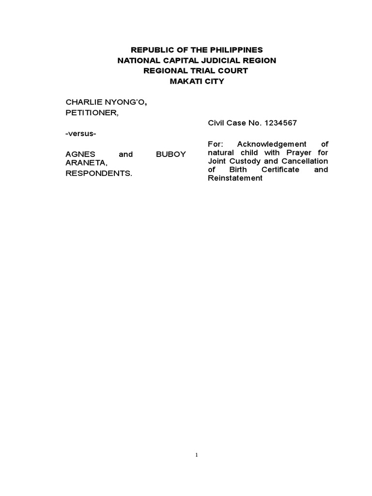 Sample Pleading | PDF