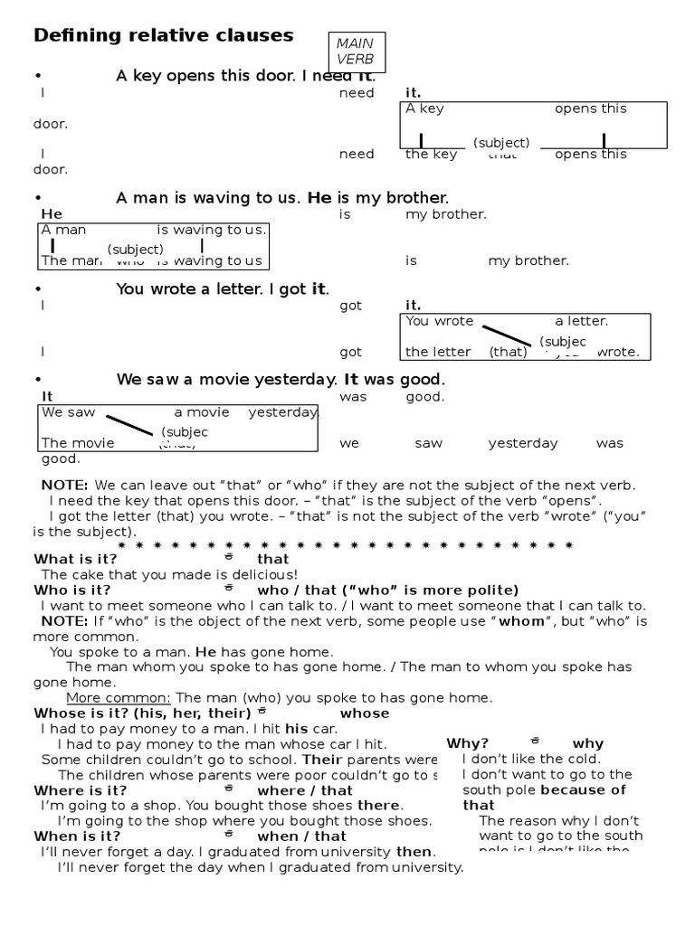 Understanding Relative Clauses Explained | PDF