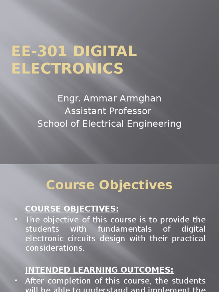 Digital Electronics Course Overview | PDF