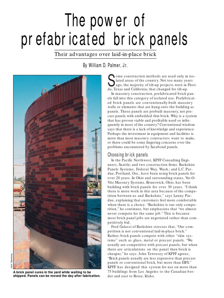 The Power of Prefabricated Brick Panels | PDF | Precast Concrete | Masonry