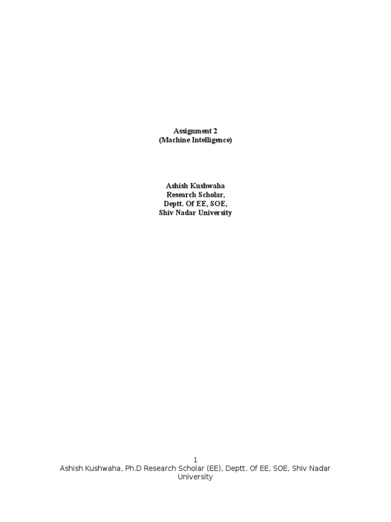 Ann Assignment 2ashish | PDF | Teaching Mathematics | Mathematical Analysis