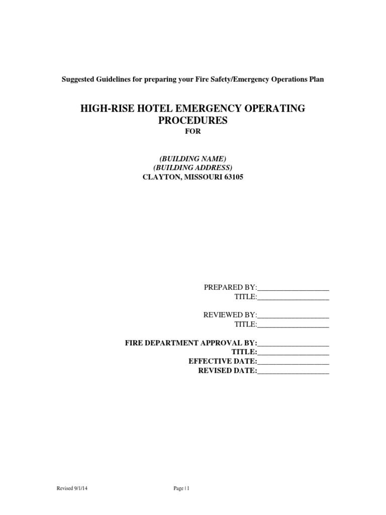 High-Rise Hotel Emergency Plan Guide | PDF | Emergency Evacuation ...