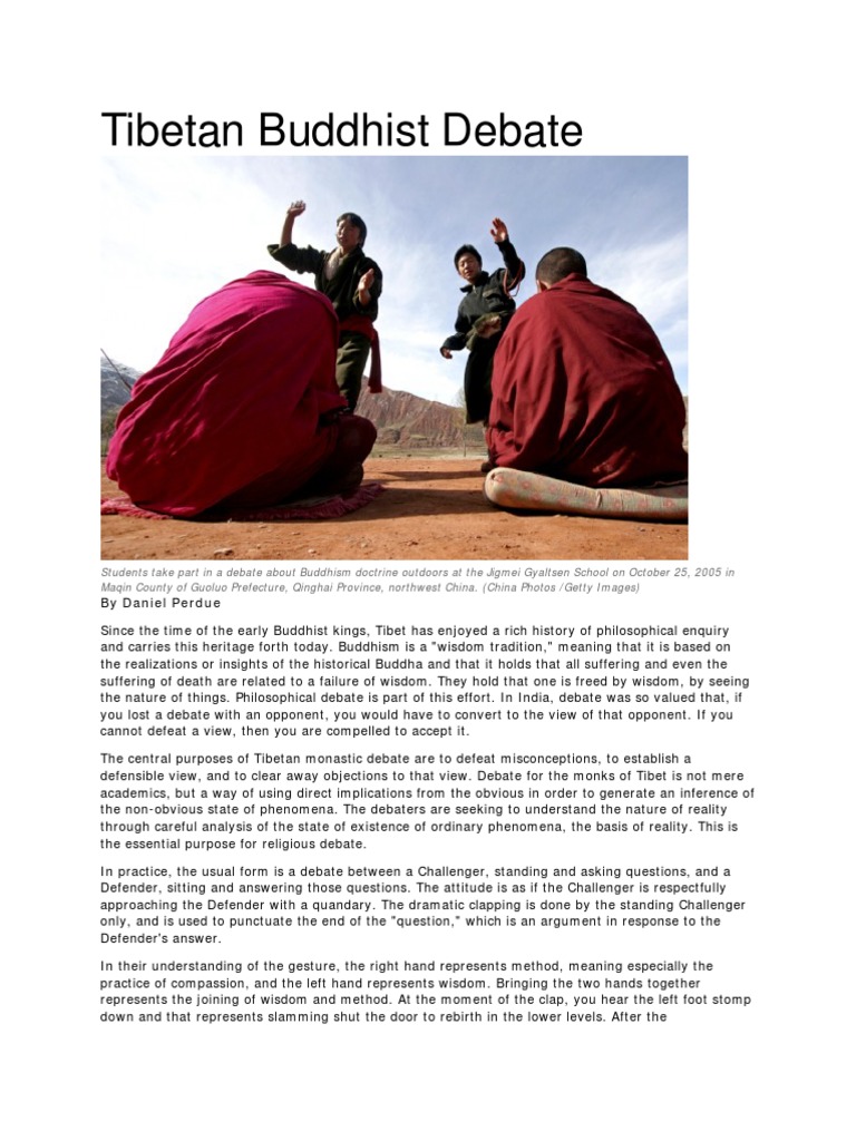 Tibetan Buddhist Debate | PDF | Argument | Tibetan Buddhism