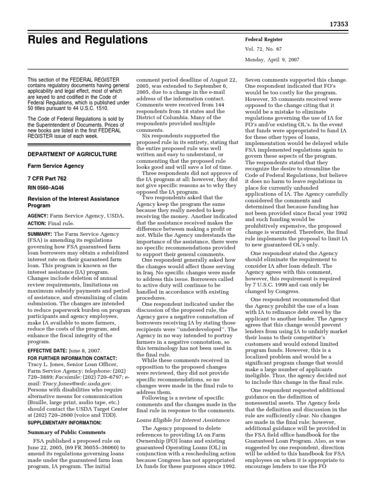 Rule: Special Programs: Interest Assistance Program | PDF | Loans | Debt