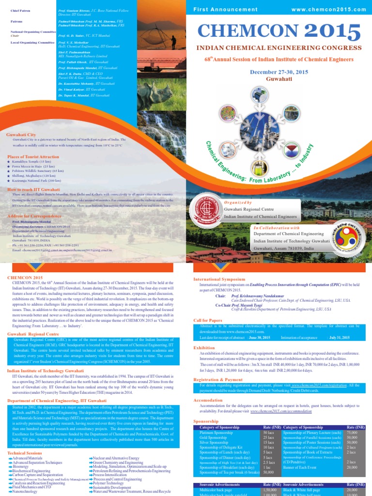 Chemcon Brochure 1 | PDF | Chemical Engineering | Science And Technology