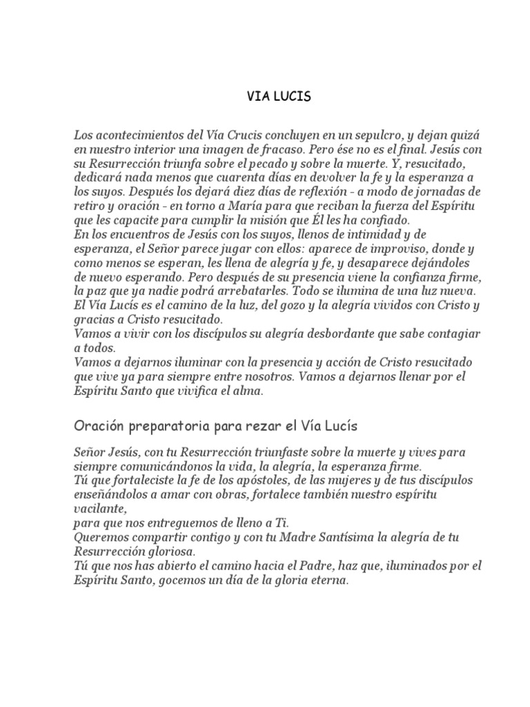 Via Lucis | PDF | La resurrección de Jesús | Cristo (título)