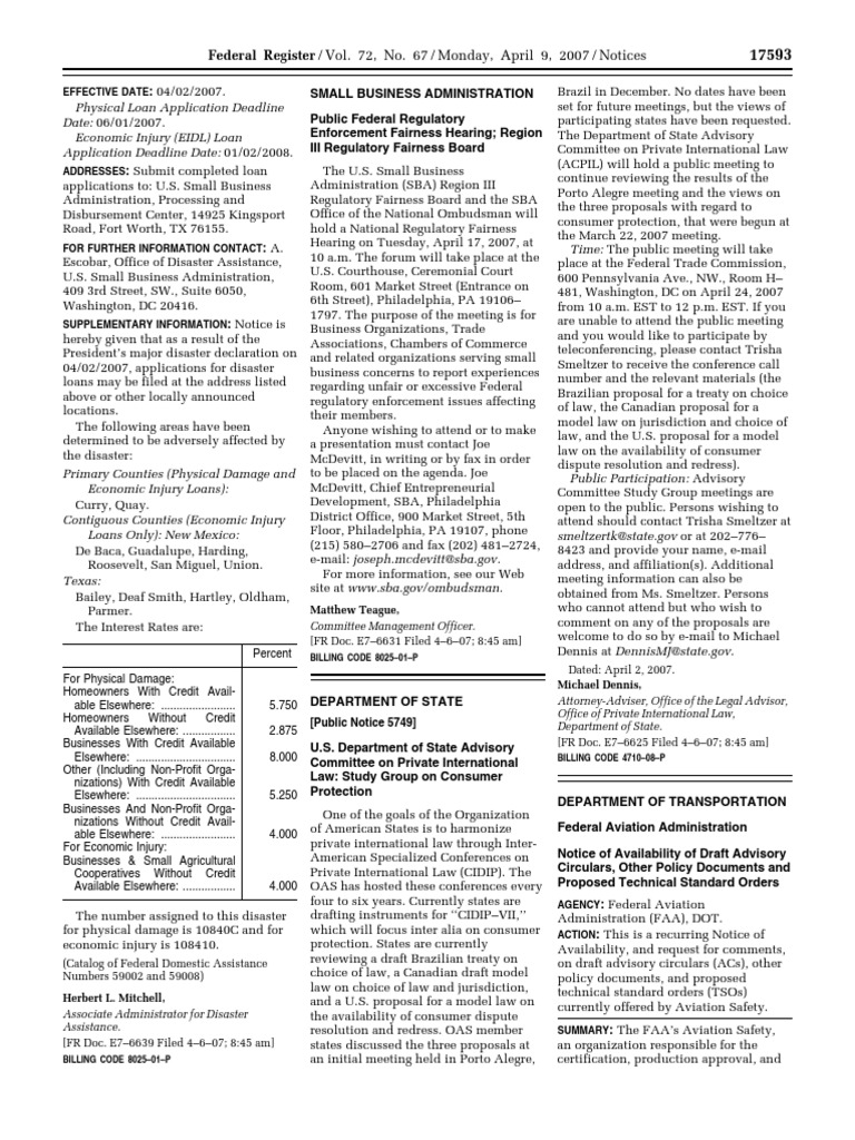 Notice: Advisory Circulars Availability, Etc.: Aircraft Certification ...