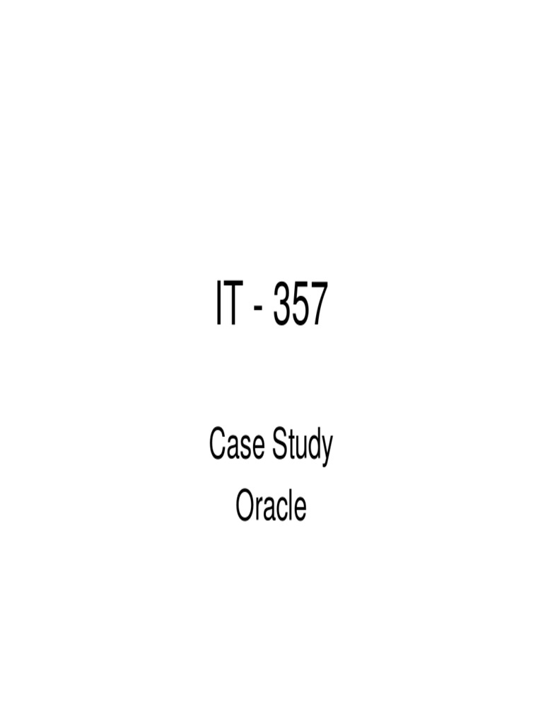 Case Study Oracle | PDF | Oracle Database | Database Index