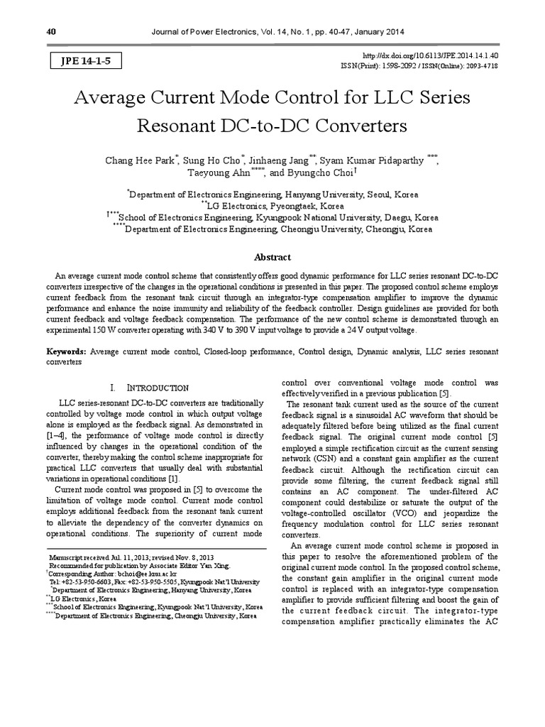Average Current Mode Control For LLC Series | Download Free PDF ...