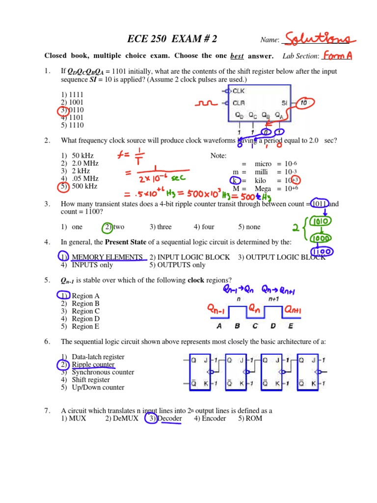 Ece 250 Exam | PDF | Electronic Engineering | Computer Engineering