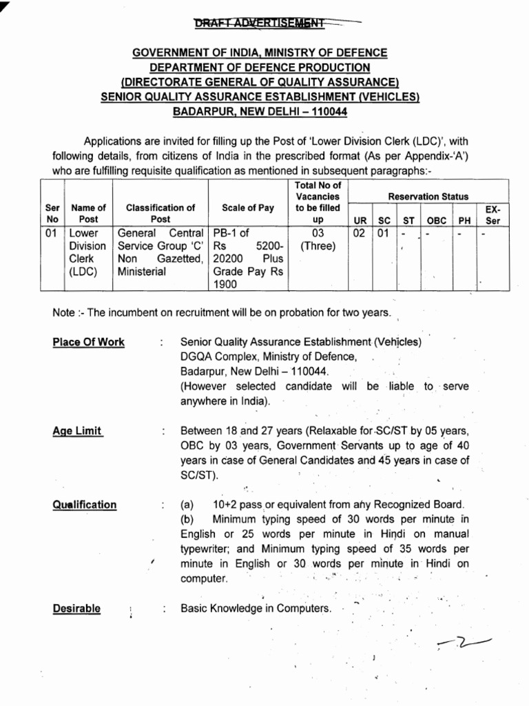 Notification Senior Quality Assurance Establishment Vehicles Lower ...