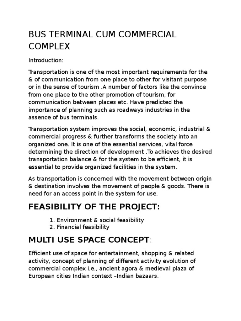 Bus Terminal and Commercial Complex Design | PDF | Transport | Bus