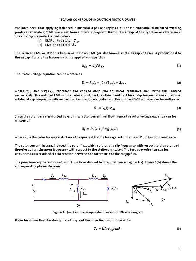 Scalar Control Of Induction Motor Drives Pdf Electrical Equipment Electricity