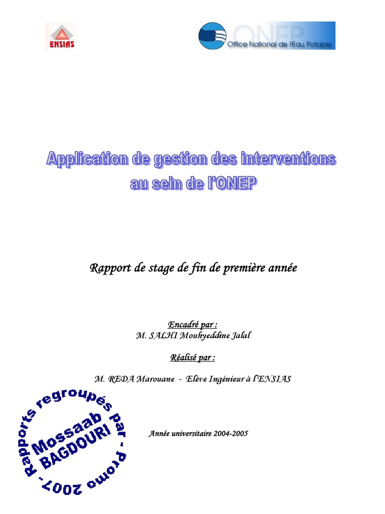 Rapport de Stage Onep | PDF | Application | PHP