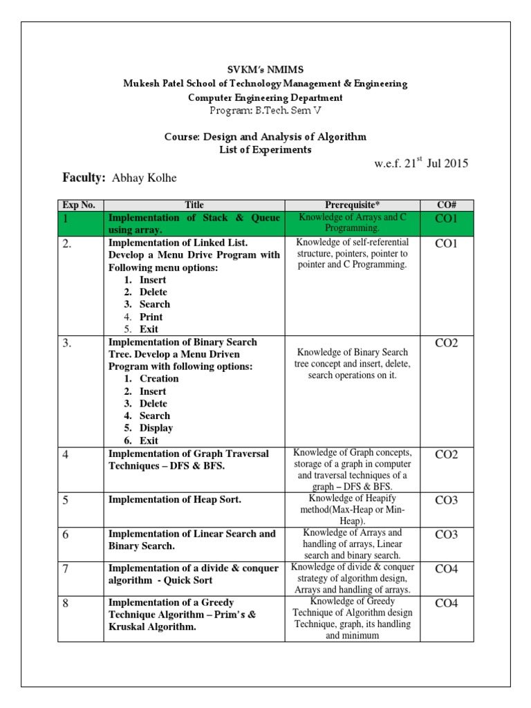LabManual Expt No.1 | PDF | Queue (Abstract Data Type) | Algorithms And Data Structures