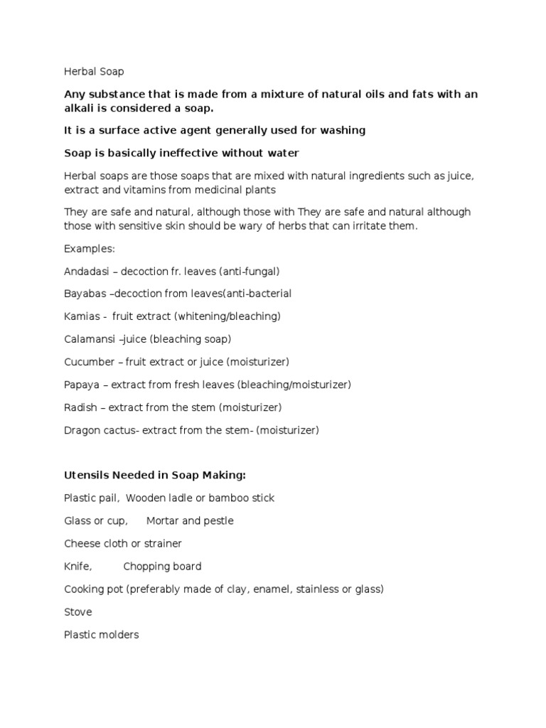 Herbal Soap Making | PDF