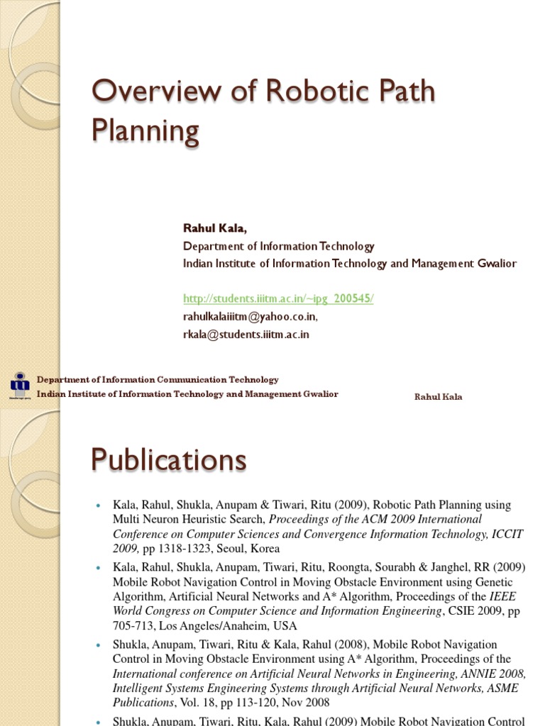 Overview of Robotic Path Planning | PDF | Futurology | Systems Theory