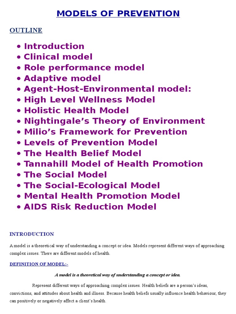 Models of Prevention | PDF | Preventive Healthcare | Stress (Biology)