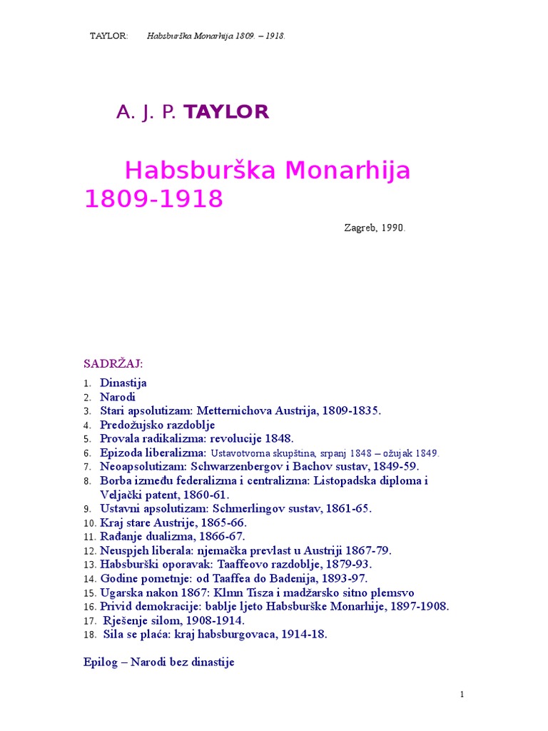 Habsburska Monarhija | PDF