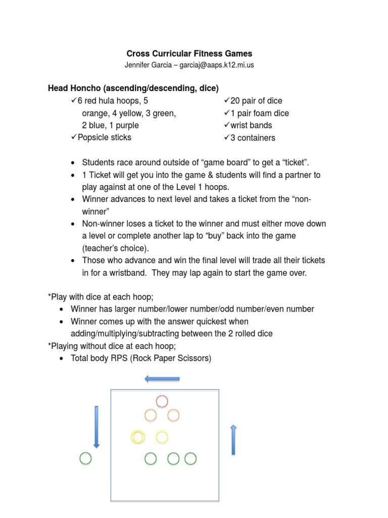 Cross Curricular Fitness Games | PDF | Letter Case | Adverb