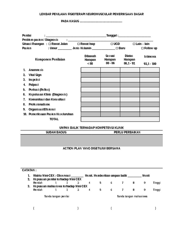 Pemeriksaan Fisioterapi | PDF