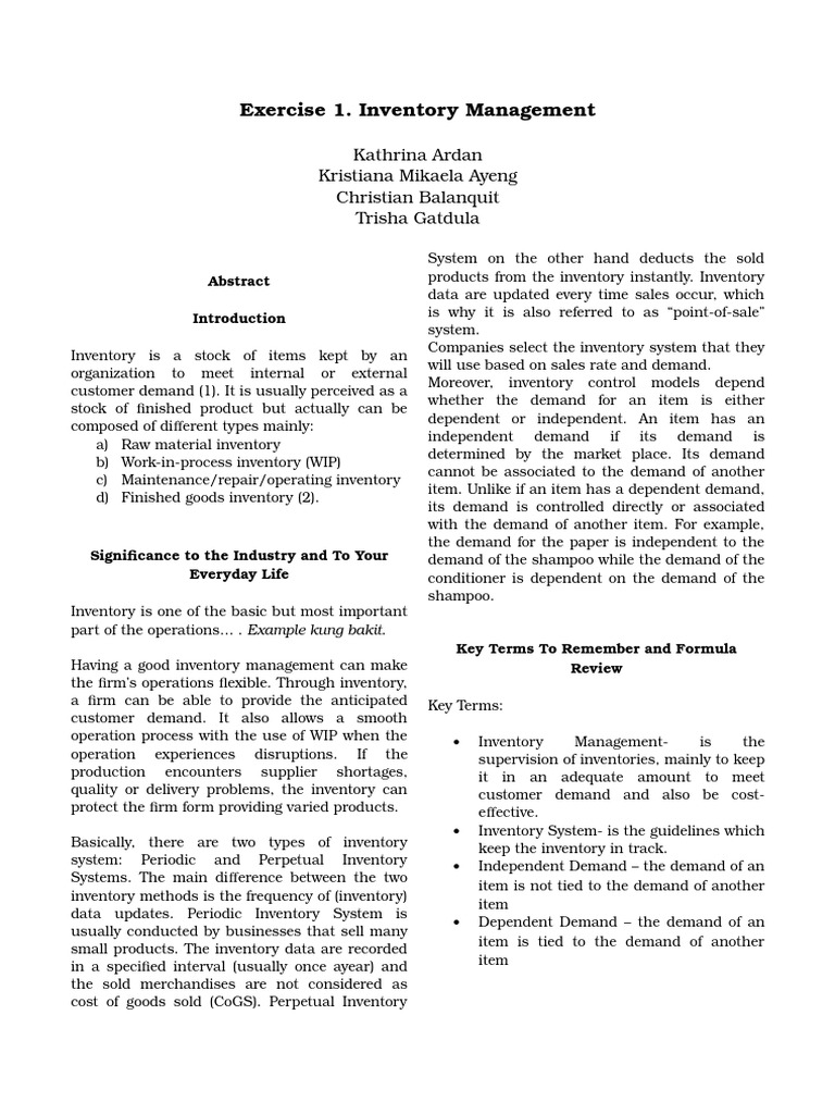 Inventory Management Systems Explained Pdf Inventory Demand