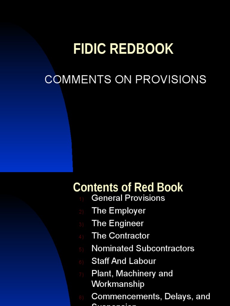 FIDIC Red Book Provisions Guide | PDF | Independent Contractor ...