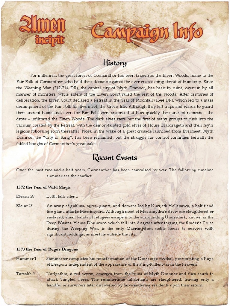 Cormanthor War History | PDF | Elf (Dungeons & Dragons) | Drow ...