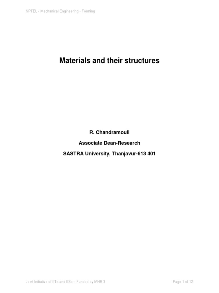 Lecture 2 Forming Nptel | PDF | Crystal Structure | Dislocation