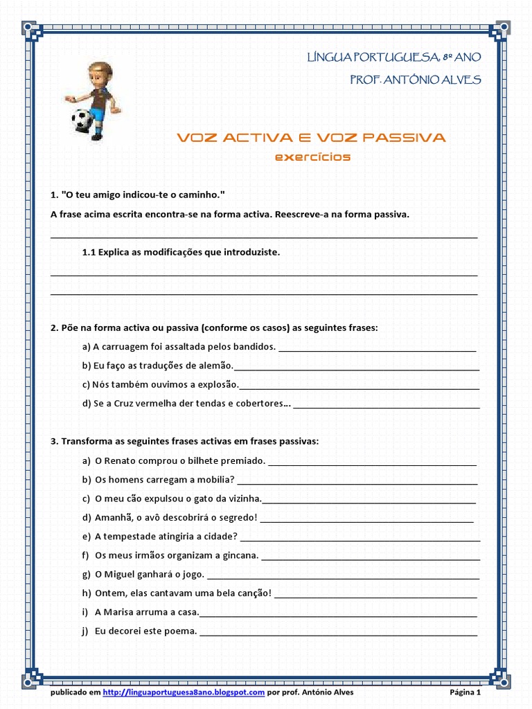 Voz Ativa e Voz Passiva | PDF