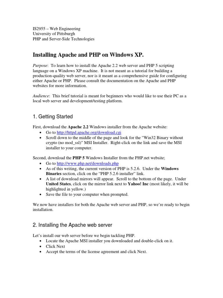 Apache PHP Tutorial 2 | PDF | Apache Http Server | Php