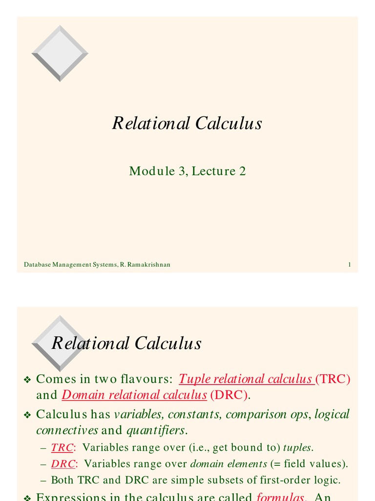 Relational Calculus | PDF | Relational Model | Scientific Modeling