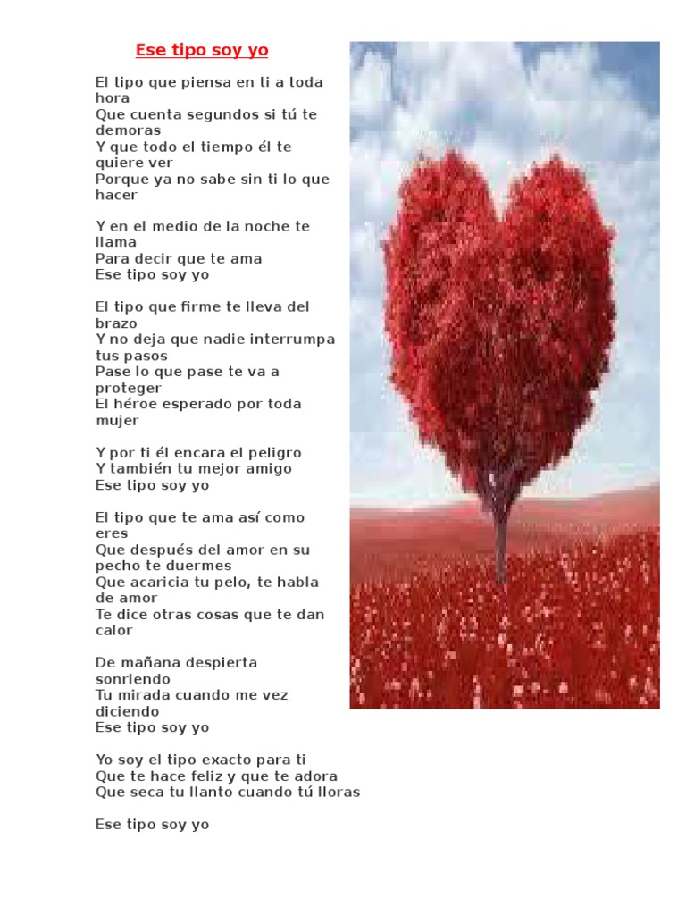 Ese Tipo Soy Yo Poema – Letra de Ese tipo soy yo – LWDWO