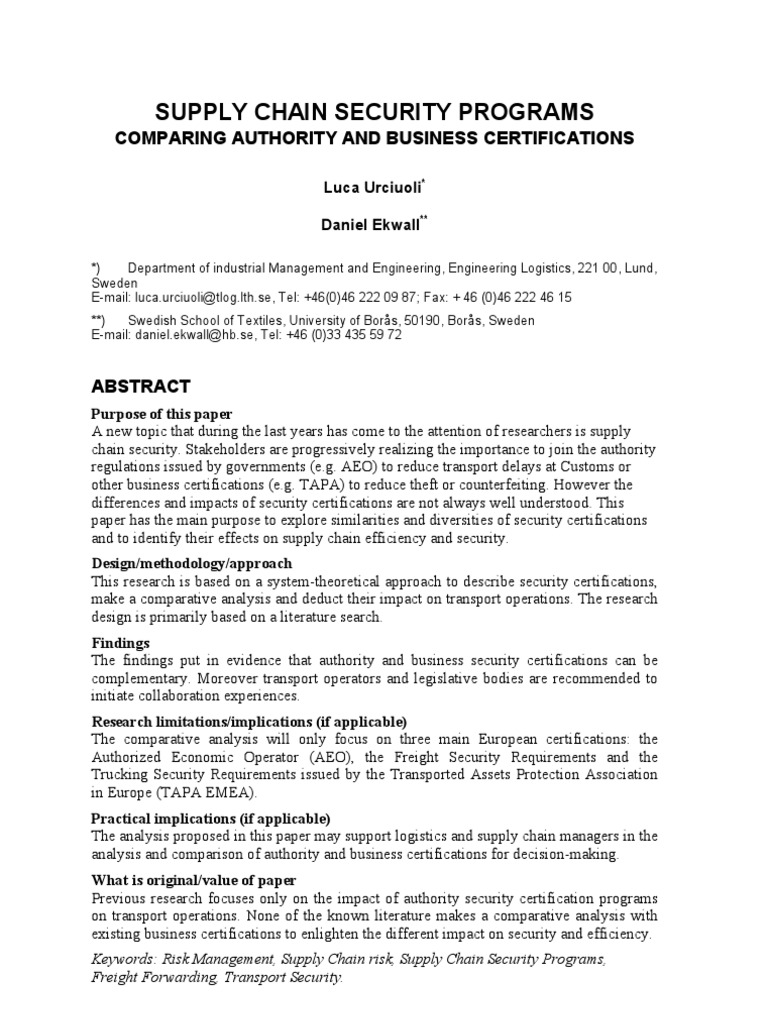 Supply Chain Security Programs | Supply Chain | Online Safety & Privacy