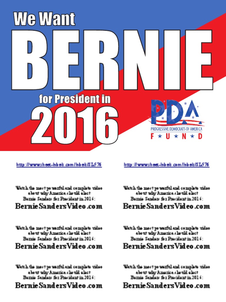 Bernie Sanders Campaign Flyers | PDF | United States House Of ...