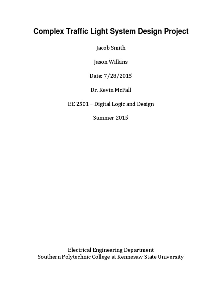 Complex Traffic Light System Design Project | PDF | Traffic | Traffic Light