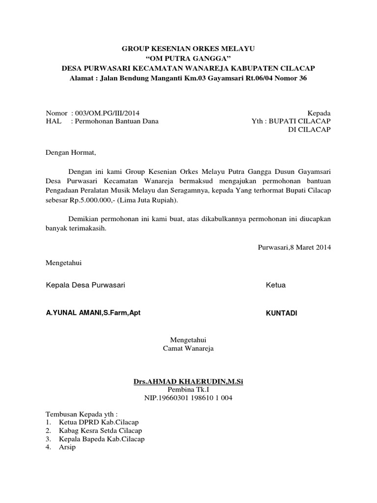 Contoh Proposal Pengajuan Dana Word - Riset