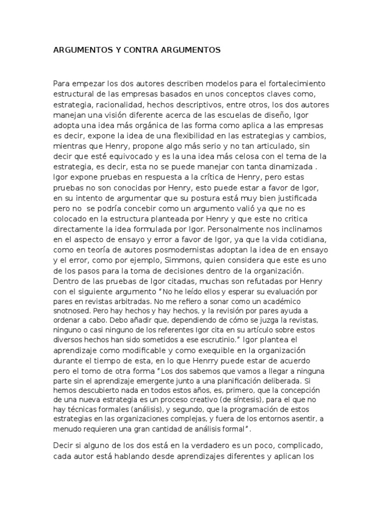 Argumentos y Contra Argumentos | PDF | Revisión por pares | Ensayos