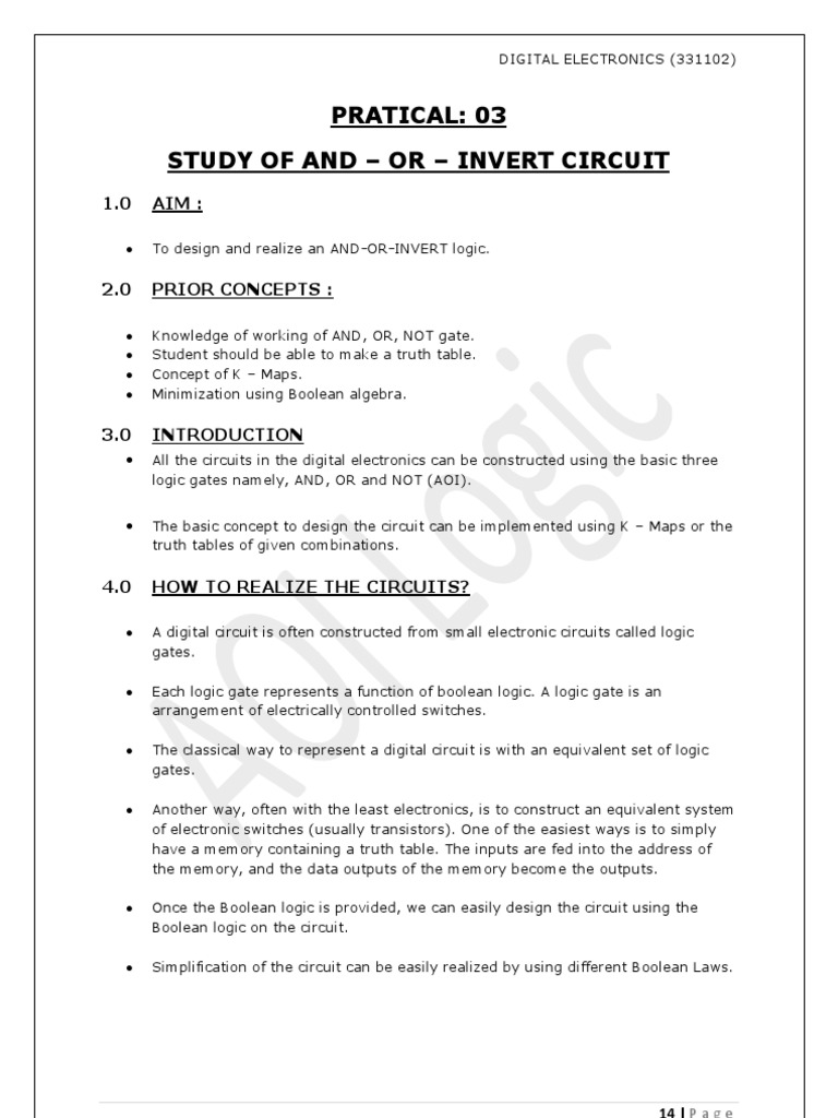 3 Aoi Circuit | PDF | Logic Gate | Boolean Algebra