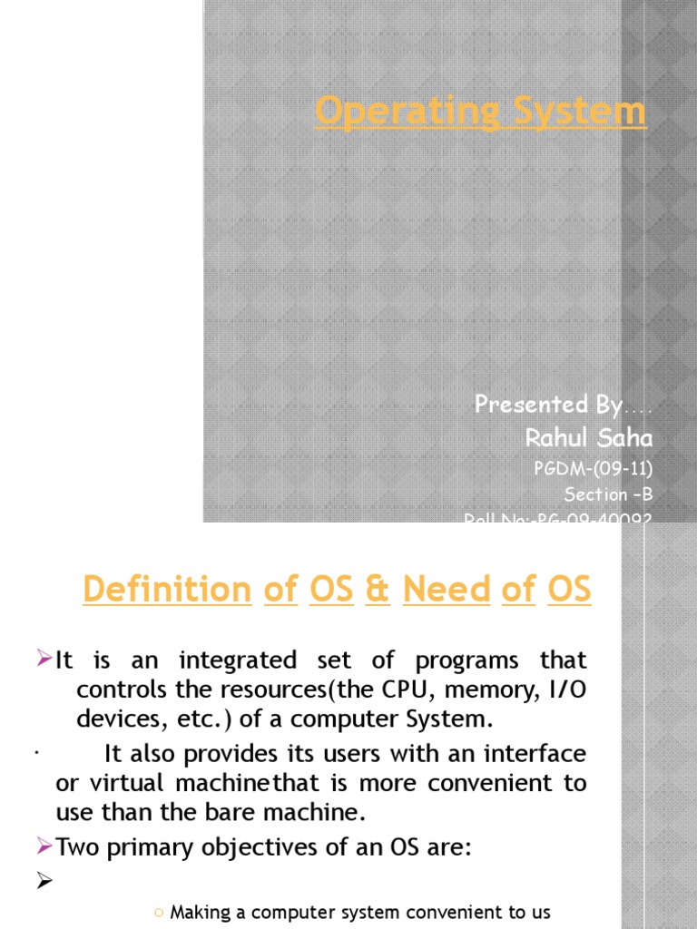 Operating System: Rahul Saha | PDF | Process (Computing) | Thread (Computing)