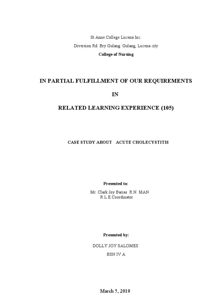 In Partial Fulfillment of Our Requirements IN Related Learning ...