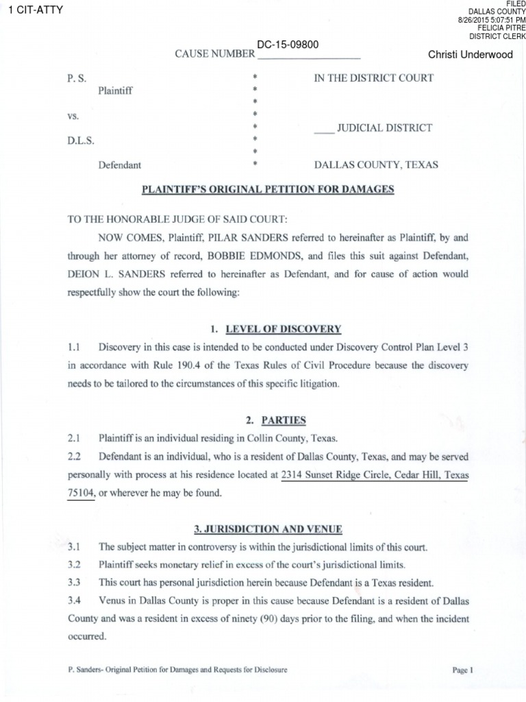 Plaintiff'S Original Petition For Damages
