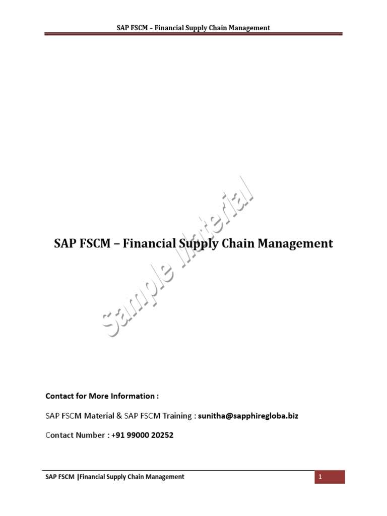 Sap FSCM Sample | PDF | Supply Chain Management | Credit (Finance)