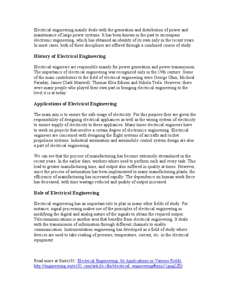 History of Electrical Engineering | PDF | Electric Power Distribution ...