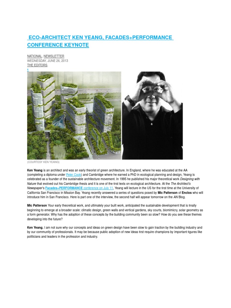 An Architect Keynotes Interview | PDF | Green Building | Sustainable Design