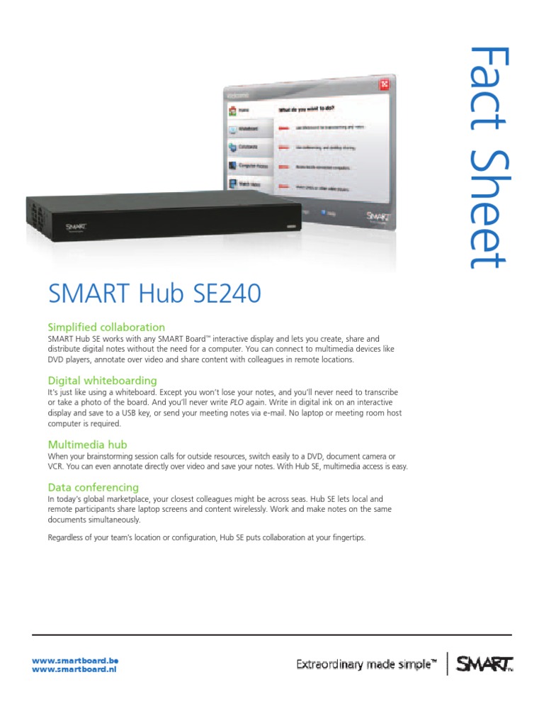Factsheet SMART Hub SE 240 ENG | PDF | Usb | Computer Network