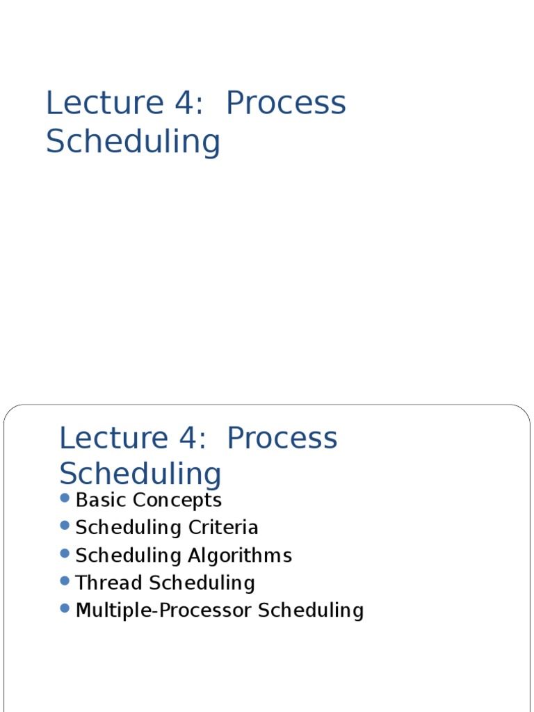 Lecture 04 t1 1516 | PDF | Scheduling (Computing) | Process (Computing)