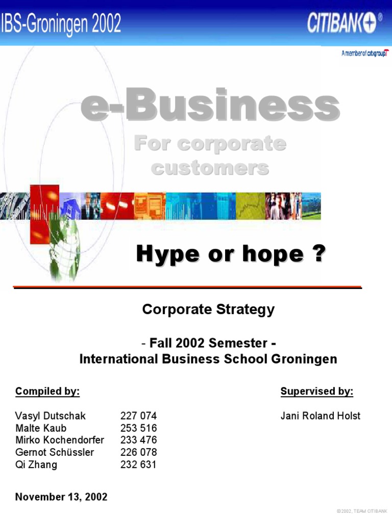 Citibank E Strategy | PDF | Citigroup | Strategic Management